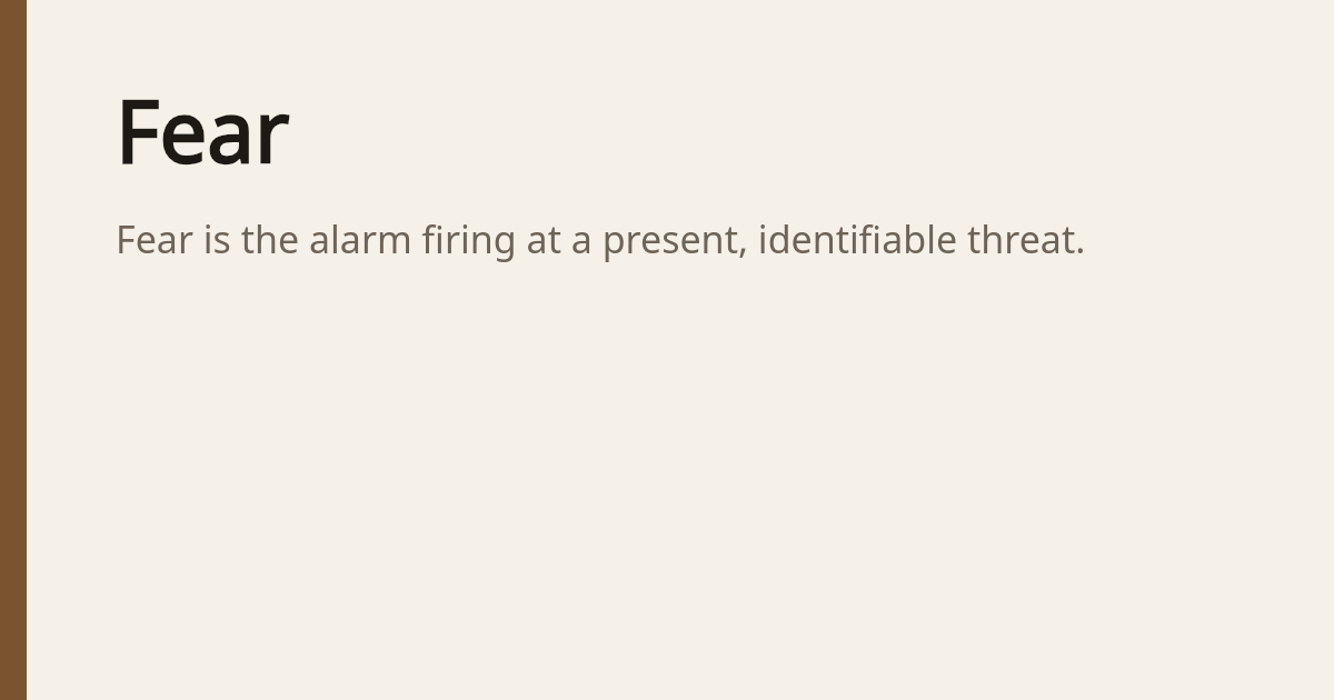 Fear — Operating Your Human